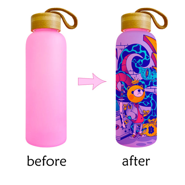 36 Pack 20oz Blank Sublimation Colorful Glass Bottle with Bamboo Lid a ...